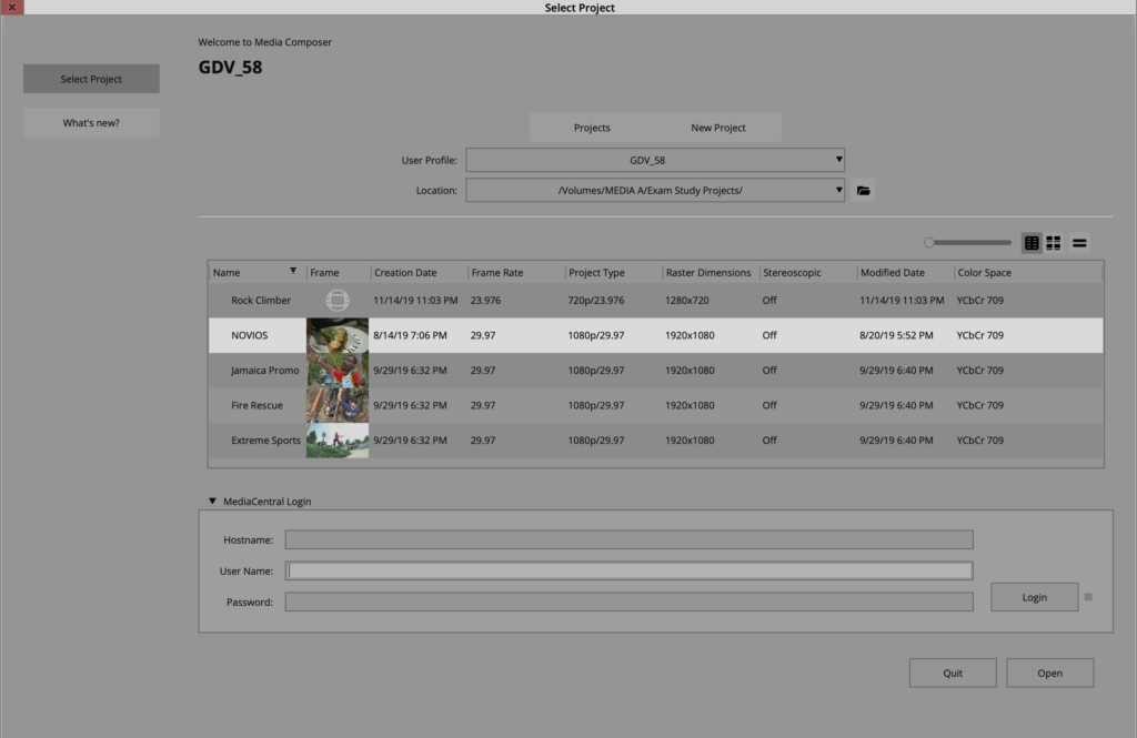 Select Project Window1 | GeniusDV